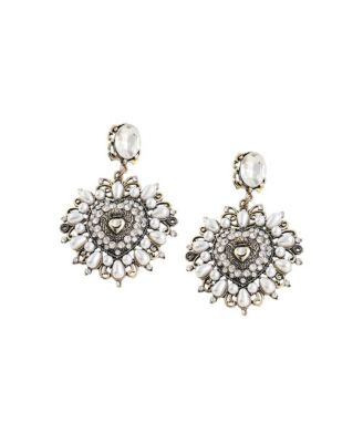 Click here for Sohi Womens White Regal Drop Earrings prices