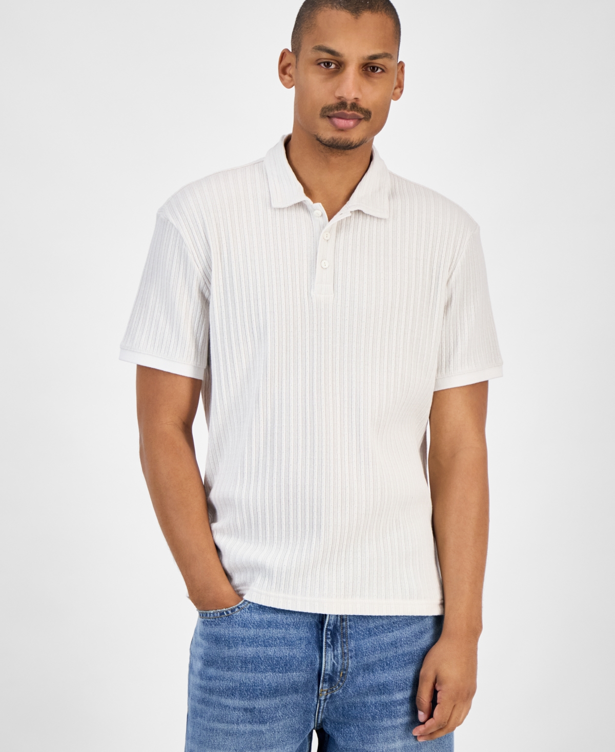 Click here for Sun + Stone Mens Rocco Textured Polo Shirt  Exclus... prices