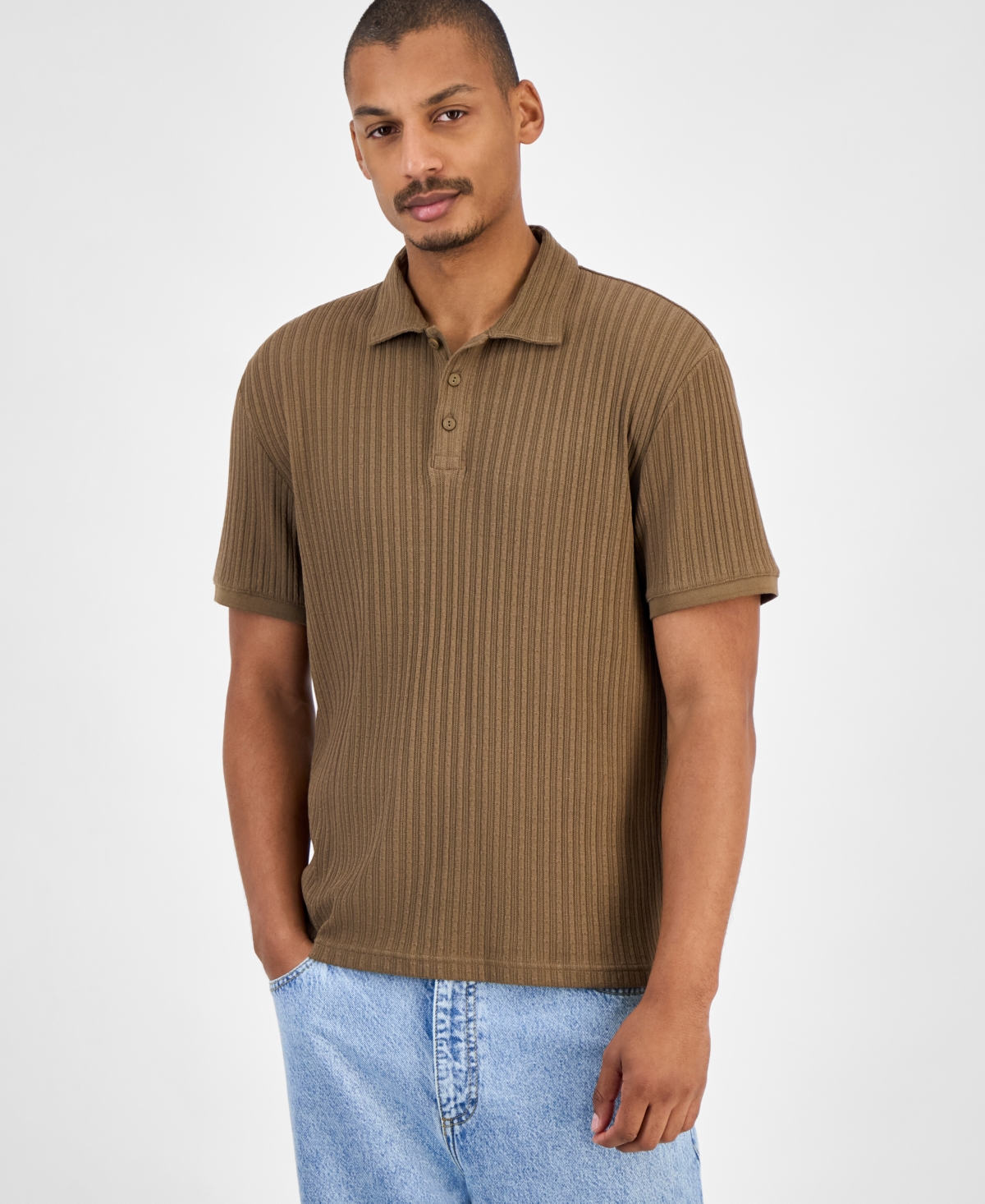 Click here for Sun + Stone Mens Rocco Textured Polo Shirt  Exclus... prices