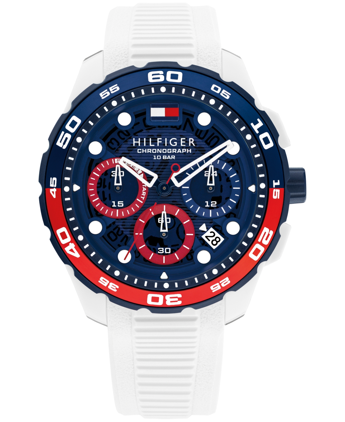 Click here for Tommy Hilfiger Mens Chronograph White Silicone Str... prices