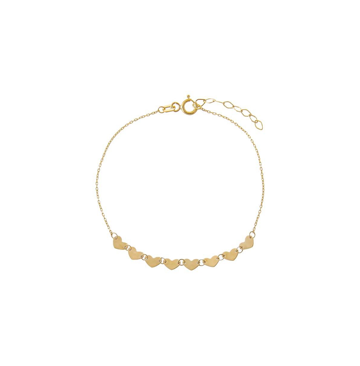 Click here for By Adina Eden Solid Multi Hearts Chain Bracelet 14... prices