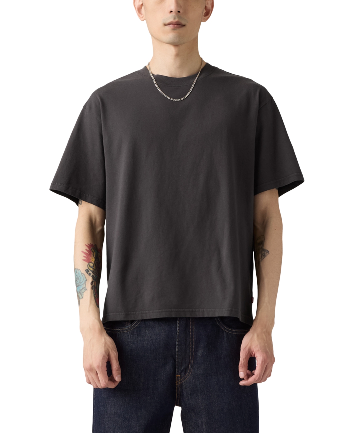 Click here for Levis Mens Relaxed Fit Cropped Boxy Short Sleeve C... prices