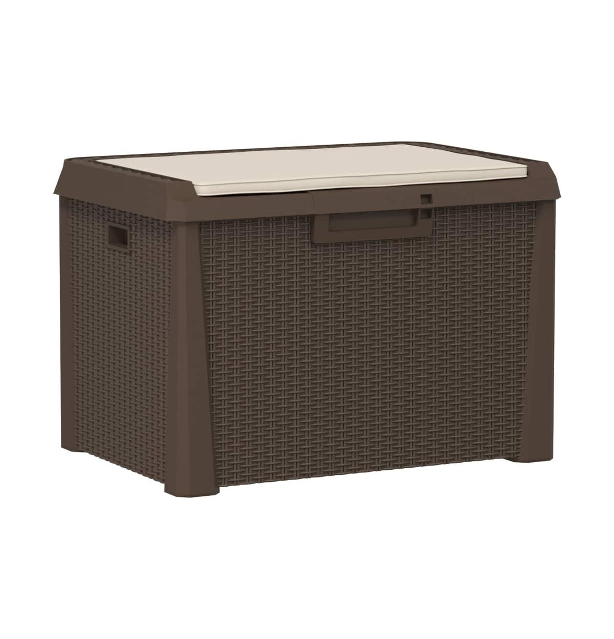 Click here for vidaXL Patio Storage Box with Seat Cushion Brown 3... prices
