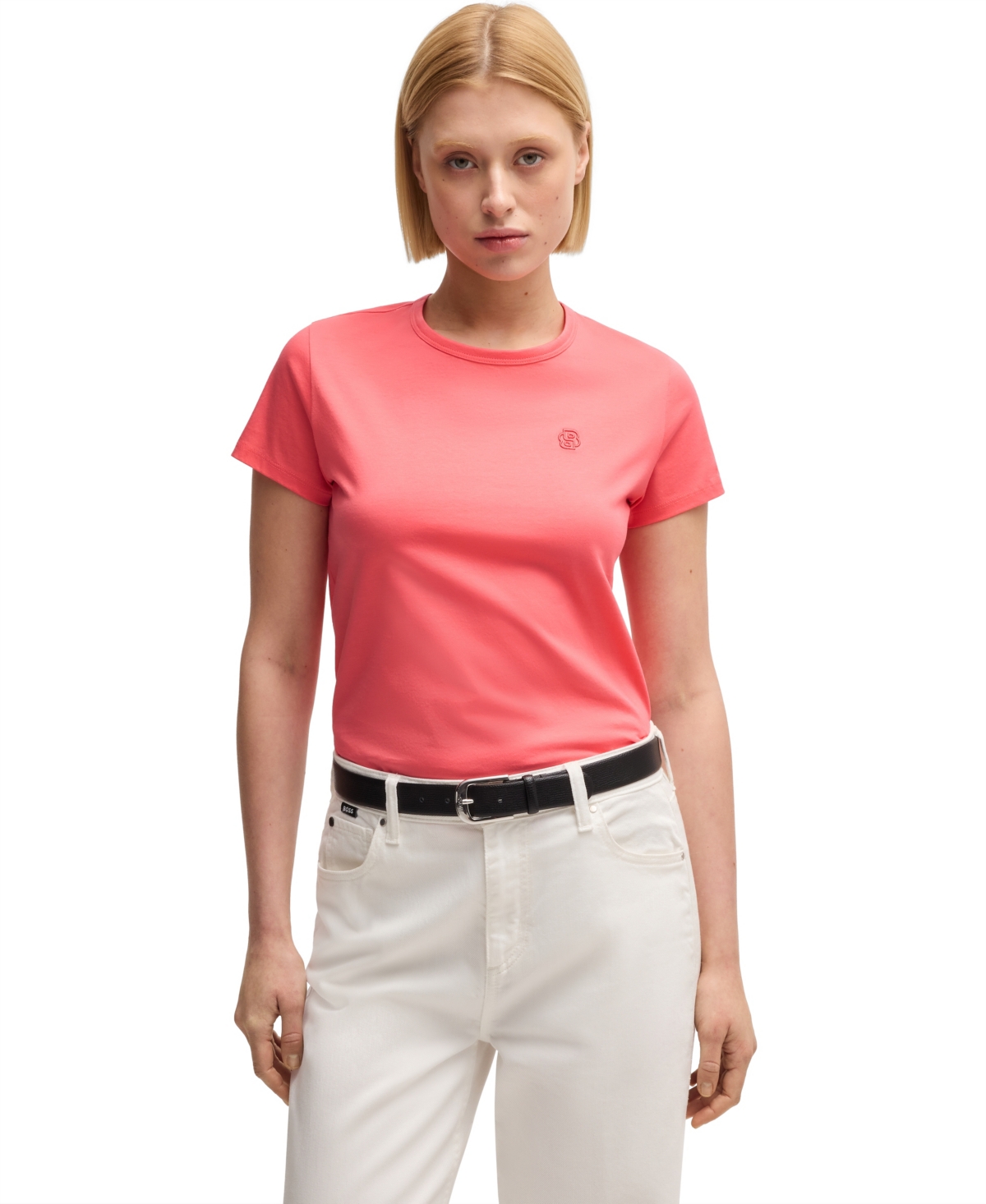 Click here for Boss by Hugo Boss Womens Logo Motif Mercerized-Cot... prices
