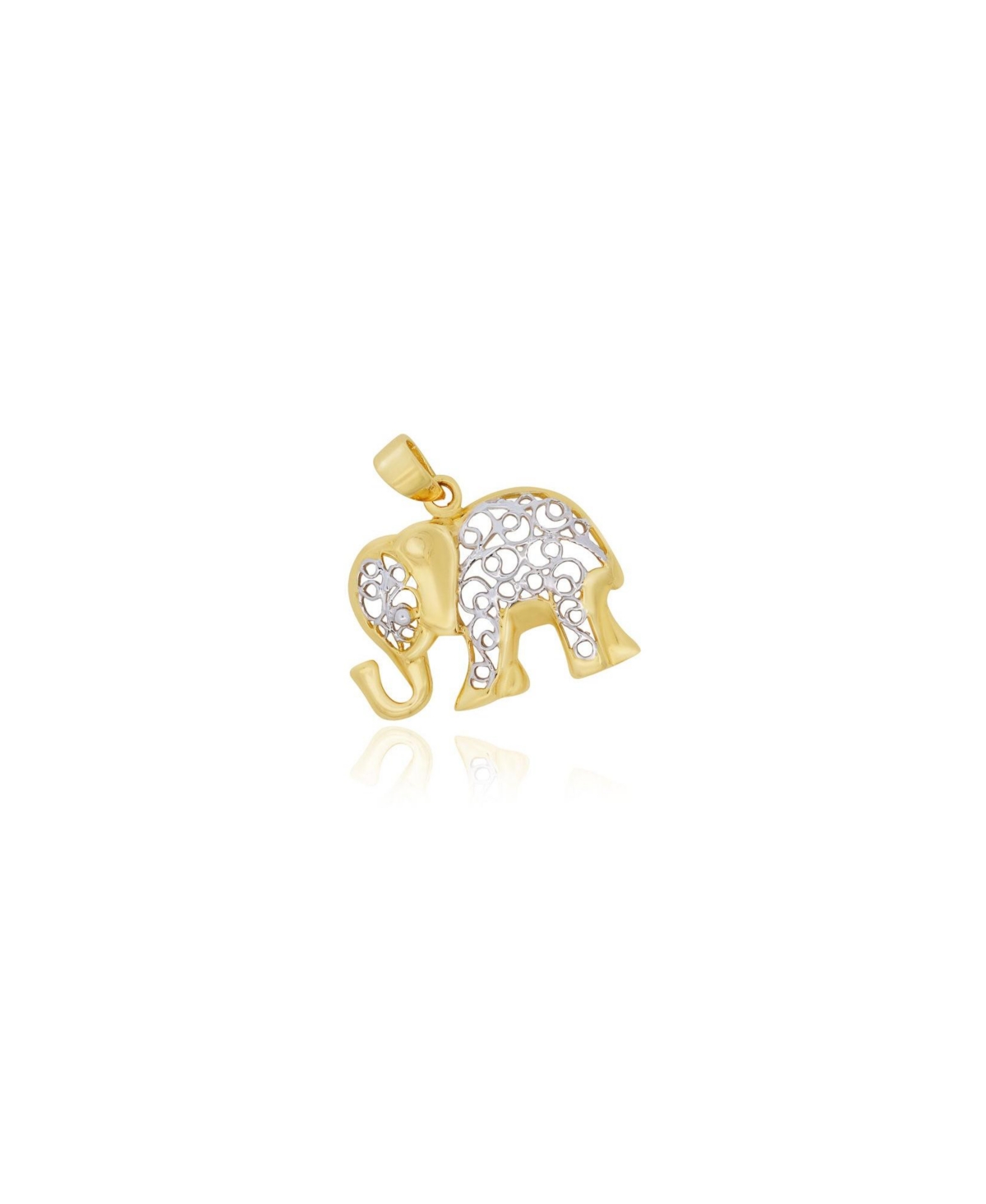 Click here for The Lovery Two Tone Gold Lace Elephant Charm 14K G... prices