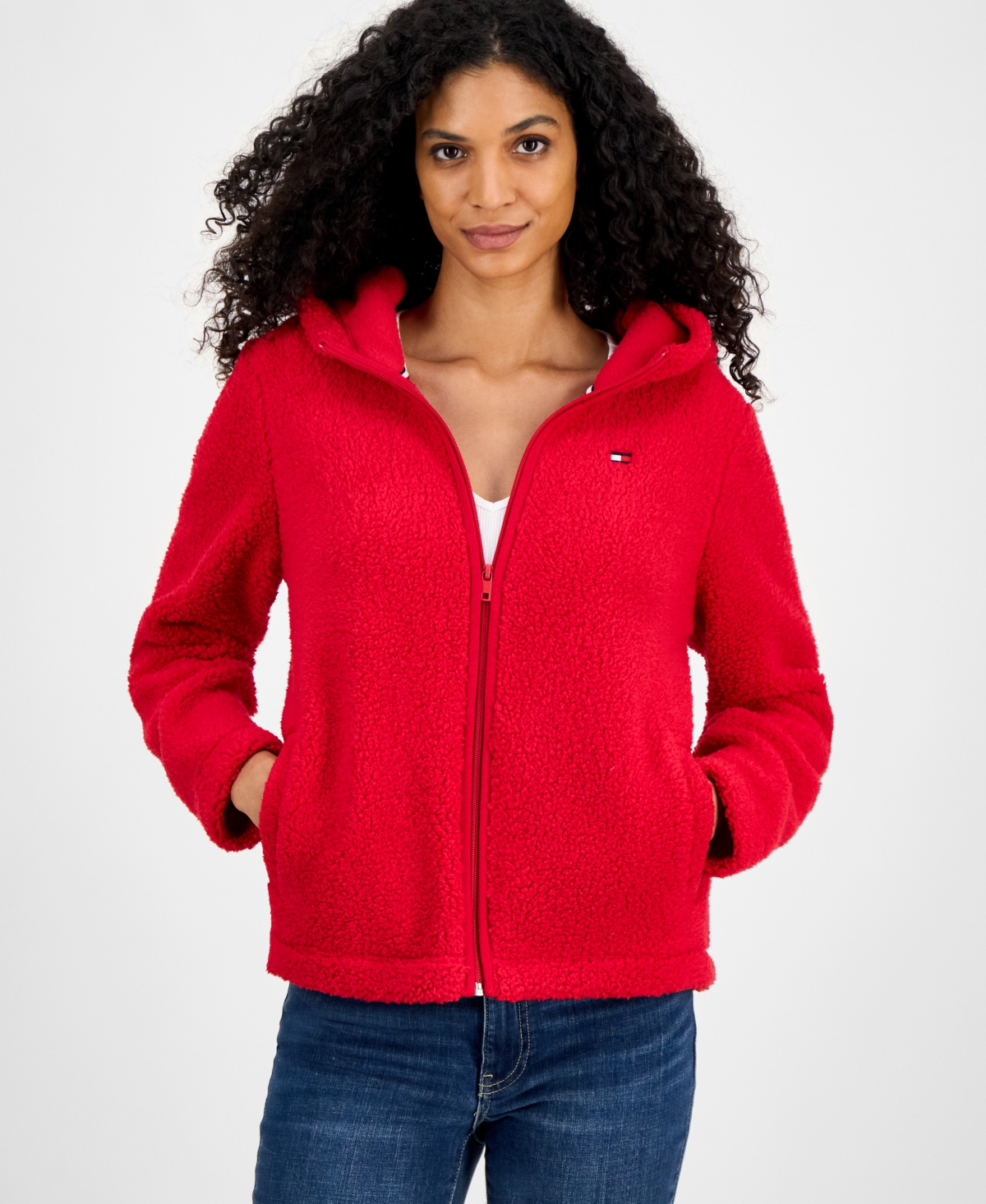 Click here for Tommy Hilfiger Womens Zip-Front Long-Sleeve Sherpa... prices