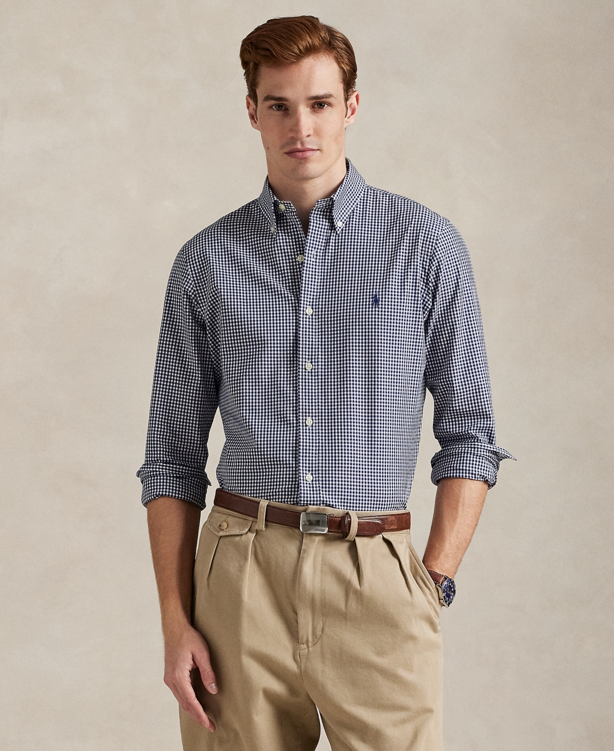Click here for Polo Ralph Lauren Mens Slim-Fit Gingham Stretch Po... prices