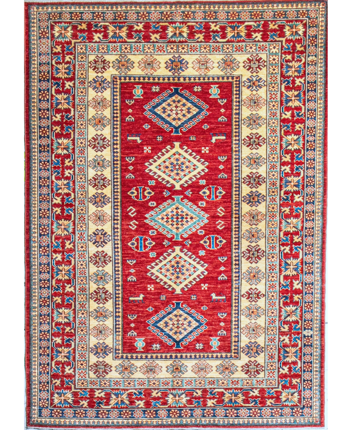 Click here for Bashian One of a Kind Fine Kazak 640381 59x83 Area... prices