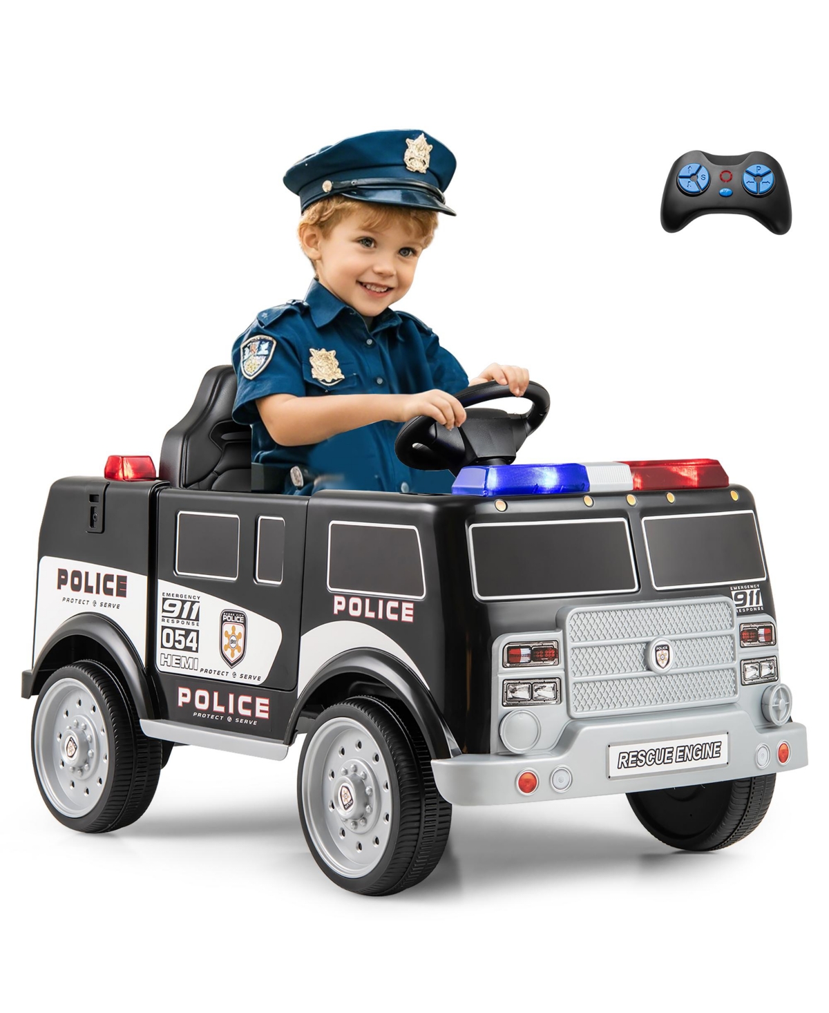 Click here for Gymax Kids Ride on Police Car w/ 3 Speeds Megaphon... prices