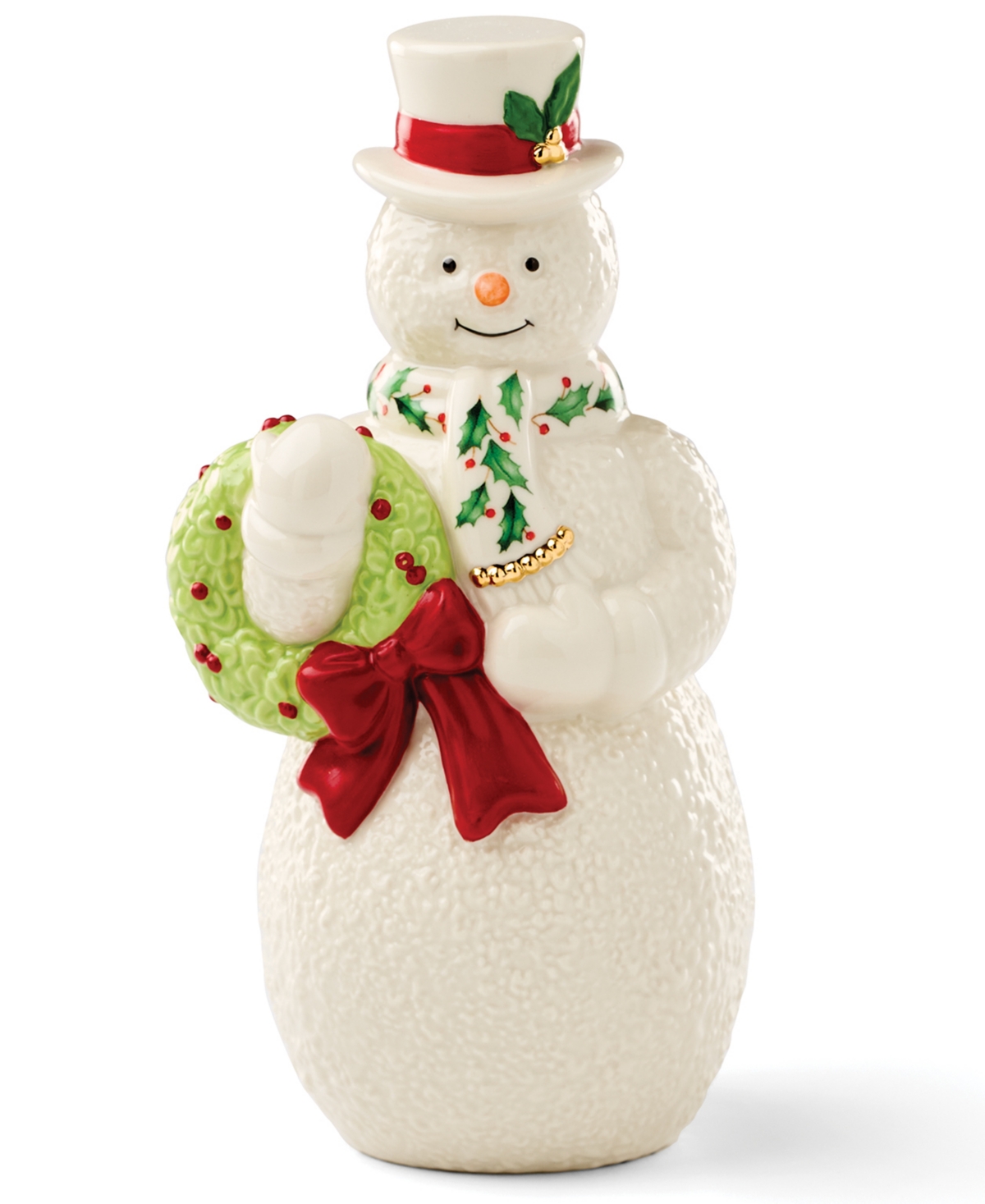 Click here for Lenox 2025 Snowman with Wreath Figurine - Ivory prices