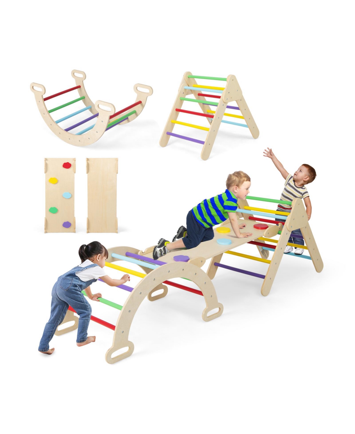 Click here for 5 in 1 Wooden Climbing Toys for Toddlers  Triangle... prices