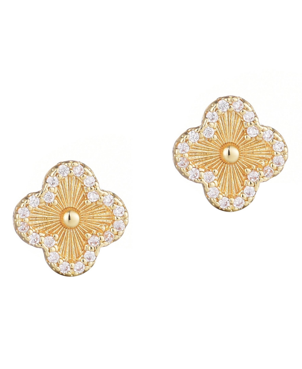 Click here for Adornia Button Clover Cubic Zirconia Halo Stud Ear... prices