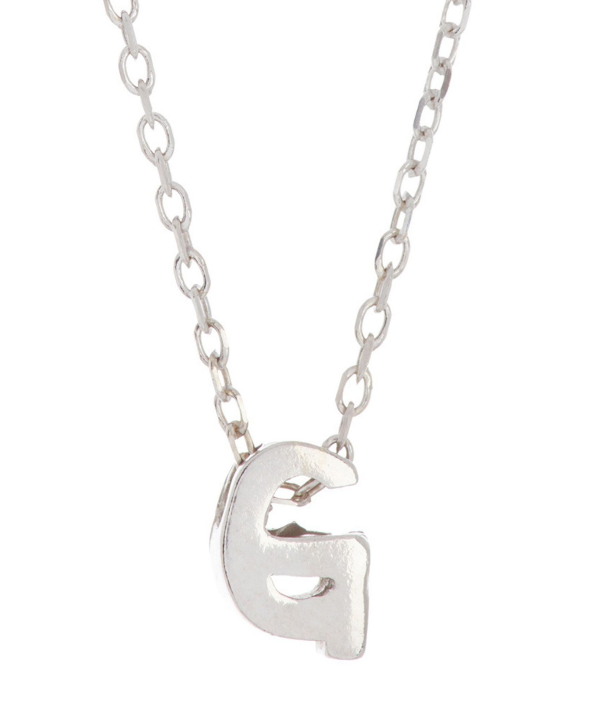 Click here for Adornia Rhodium Mini Initial Pendant Necklace - Si... prices