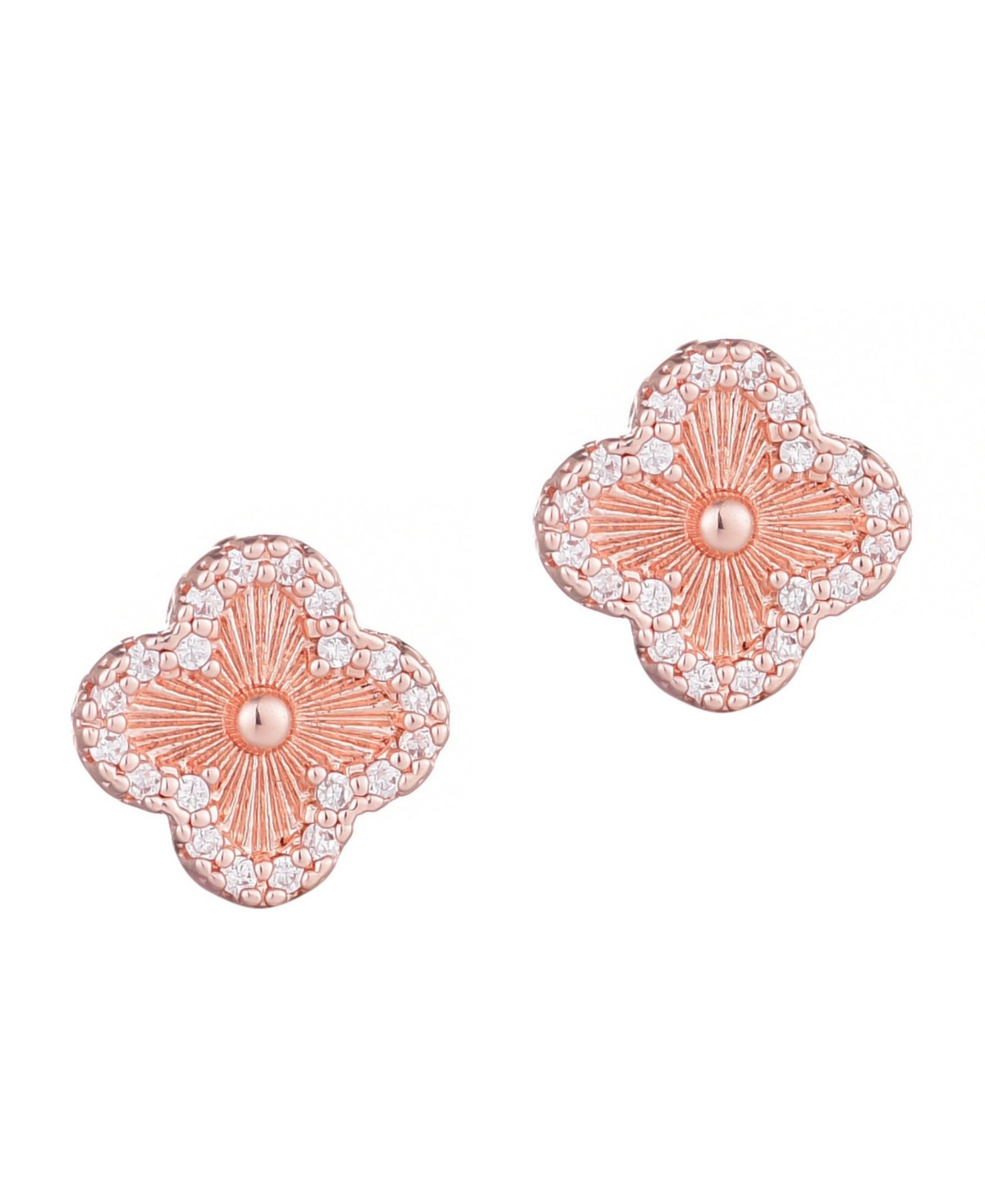 Click here for Adornia Button Clover Cubic Zirconia Halo Stud Ear... prices