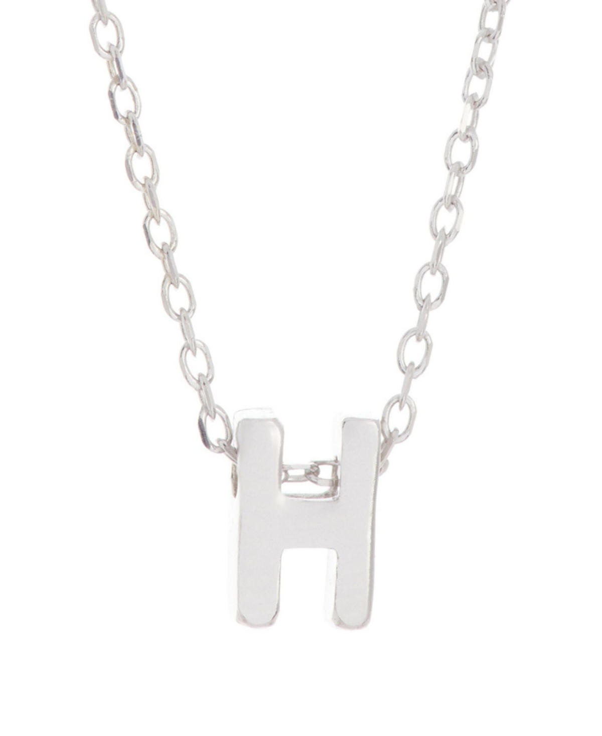Click here for Adornia Rhodium Mini Initial Pendant Necklace - Si... prices