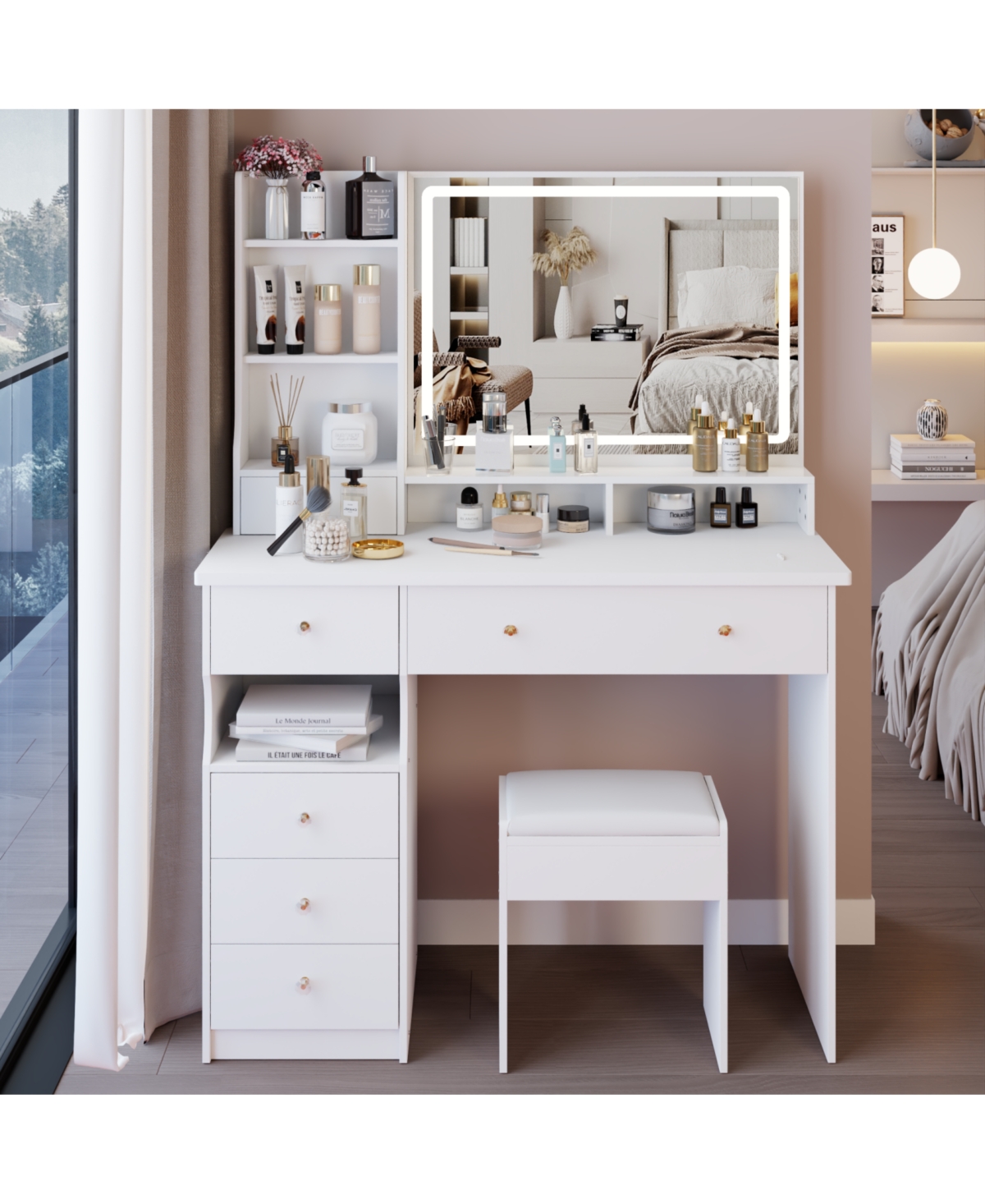 Click here for Streamdale Furniture 41" Led Vanity Table wit... prices