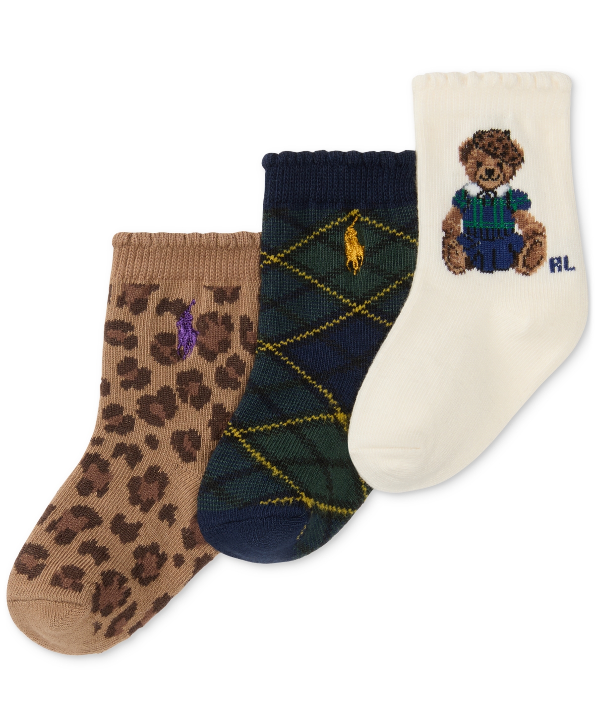 Click here for Polo Ralph Lauren Baby Girls 3-Pk. Fall Bear Socks... prices