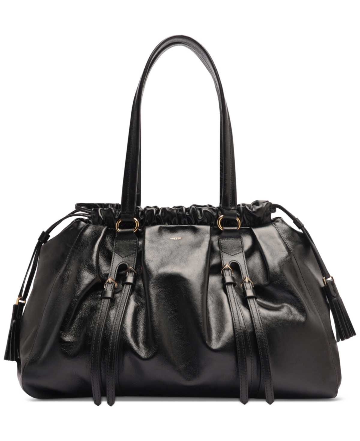 Click here for Arezzo Capri Large Leather Shoulder Bag - Black prices