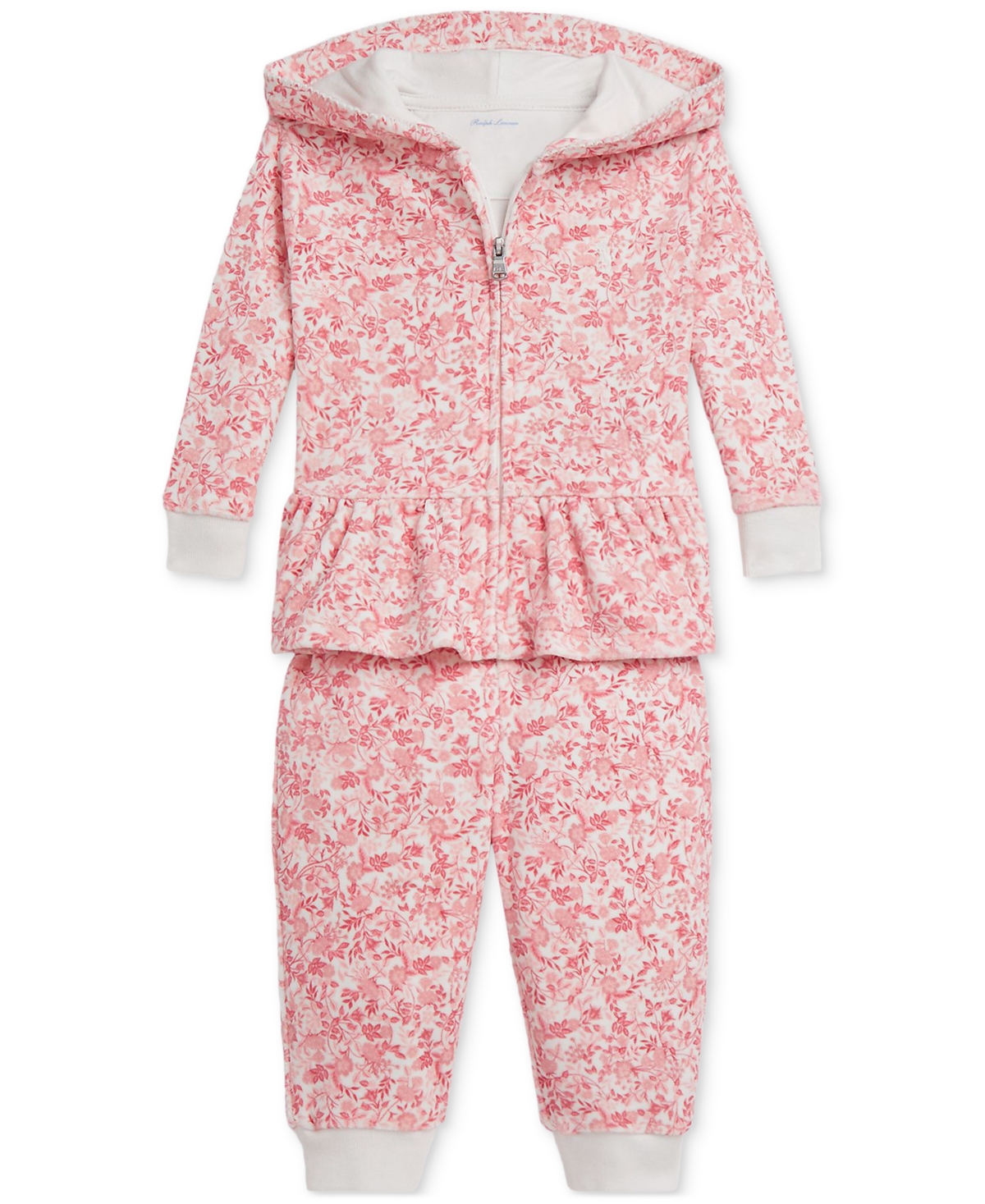 Click here for Polo Ralph Lauren Baby Girls Floral Velour Hoodie... prices