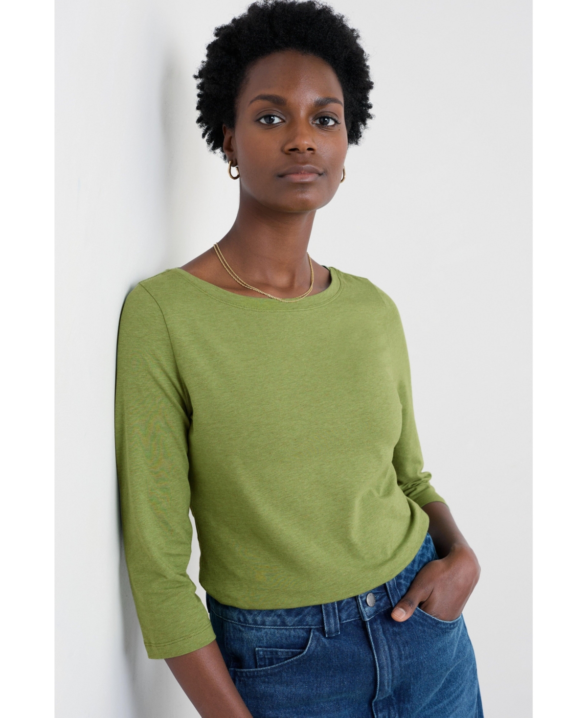 Click here for Seasalt Cornwall Womens 3/4 Easel Top - Aloe prices