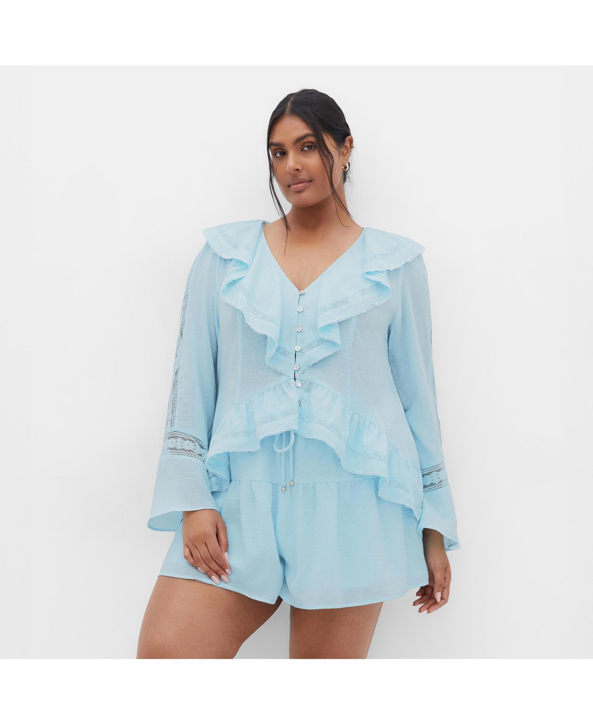 Click here for City Chic Womens Sara Top - Ice blue prices