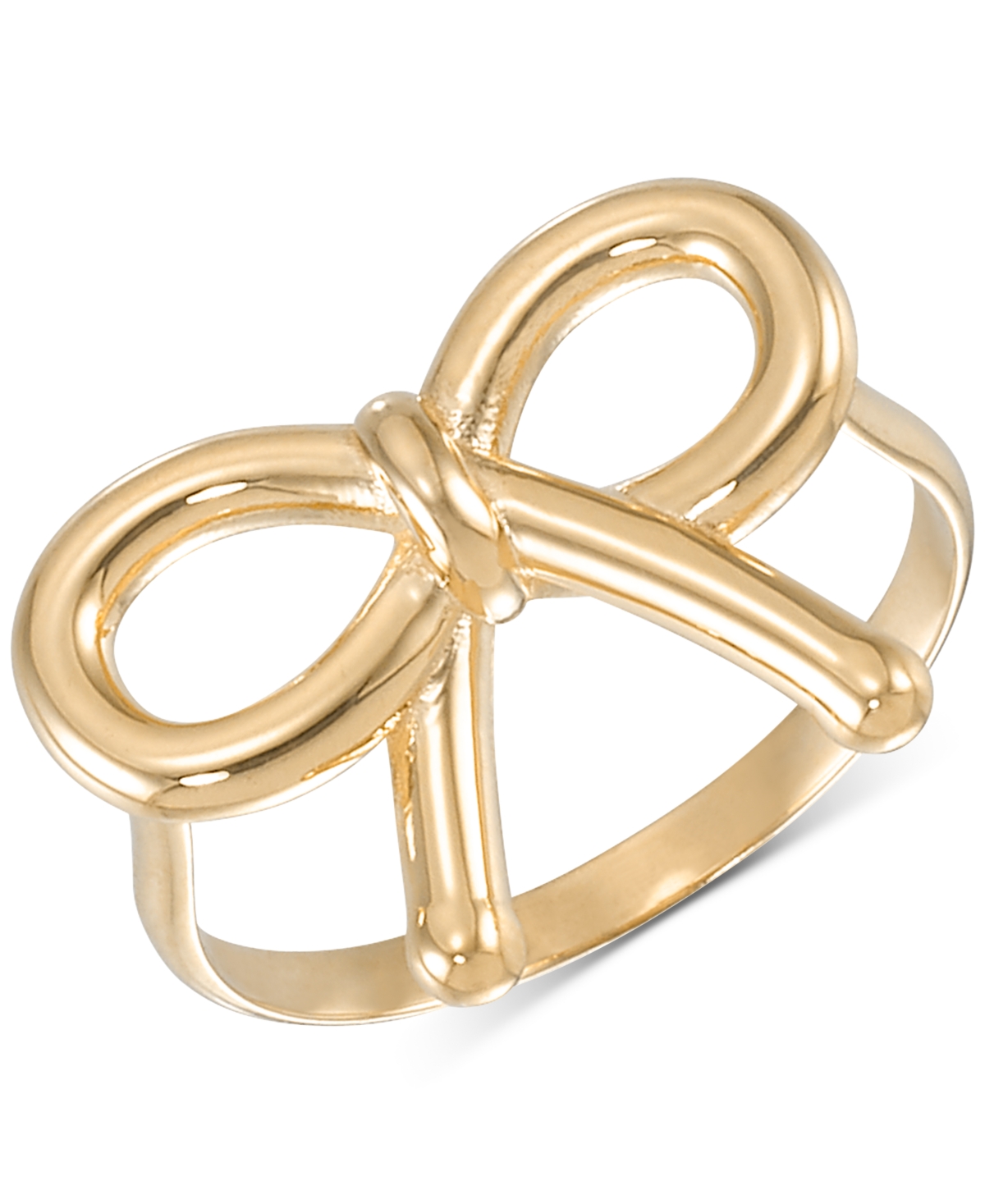 Click here for Polished Ribbon Bow Openwork Ring in 10k Gold - Ye... prices