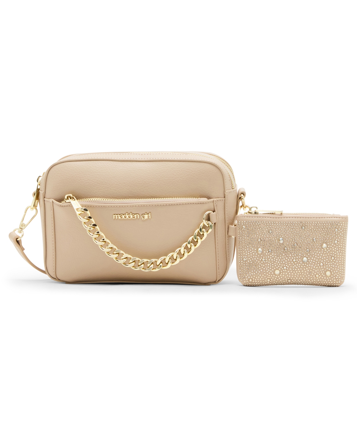 Click here for Madden Girl Tara Zipper Crossbody Camera Bag - Tau... prices