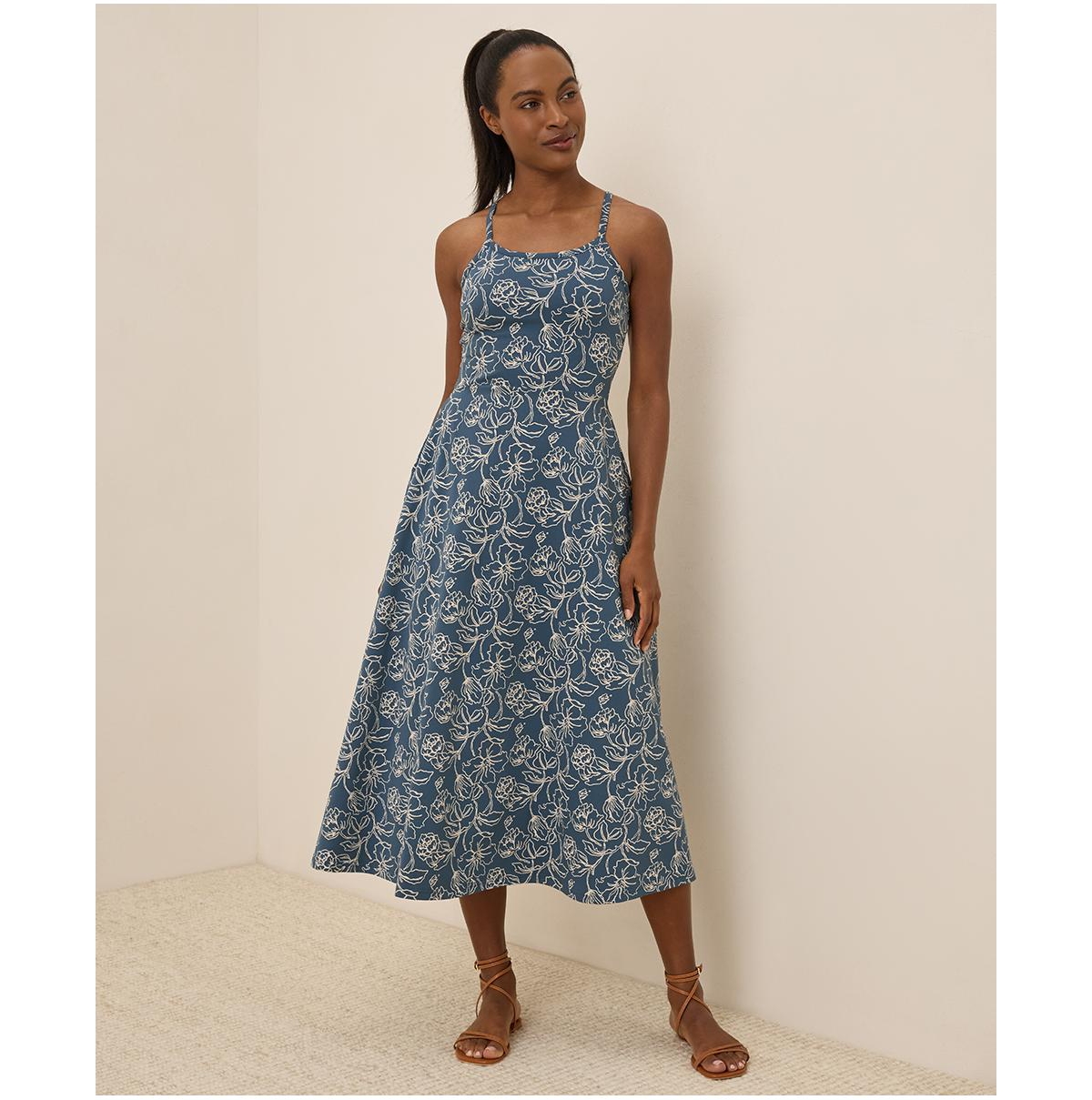 Click here for Pact Womens Fit & Flare Midi Dress - Looking glass... prices
