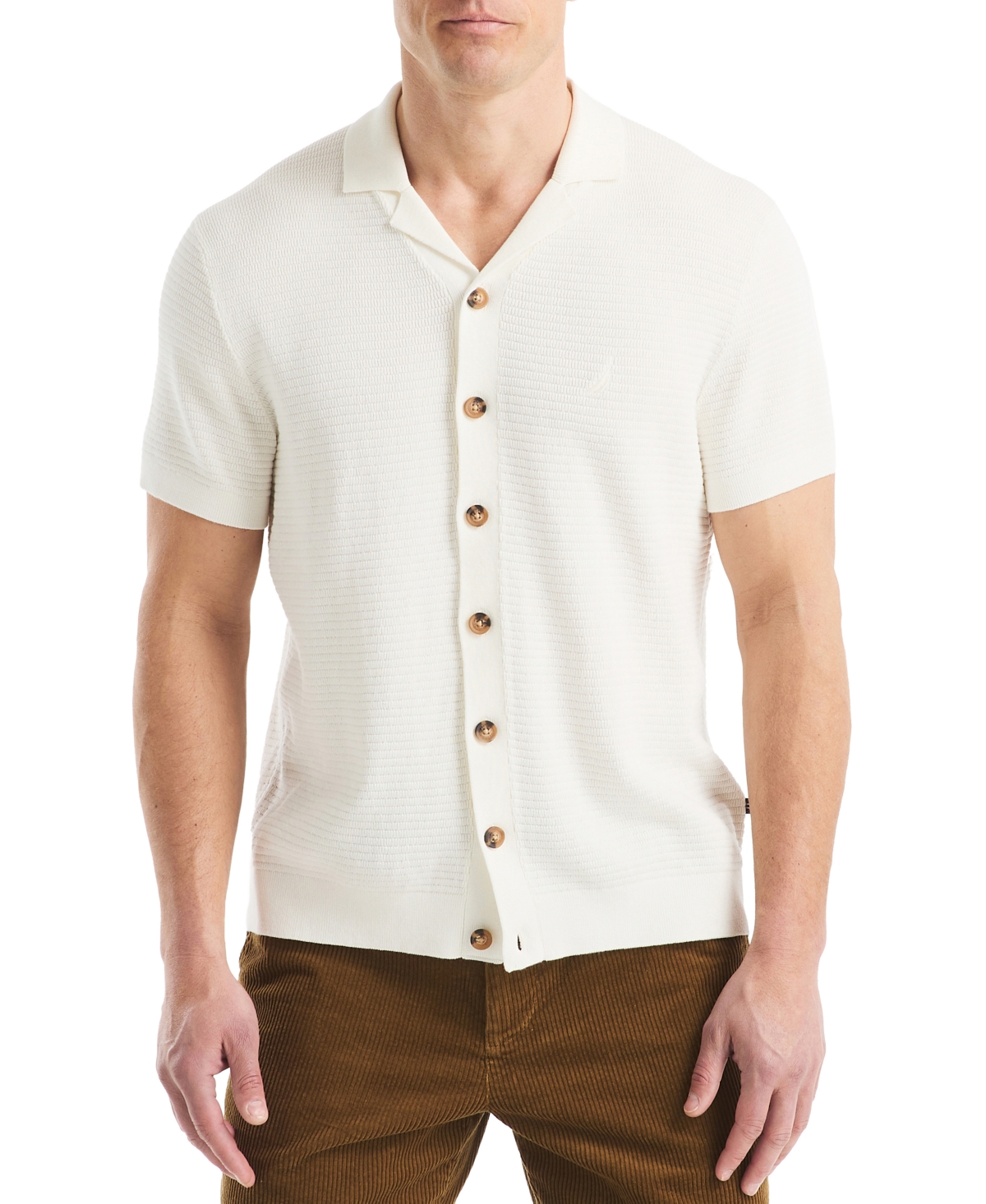 Click here for Nautica Mens Short Sleeve Button-Front Camp Sweate... prices