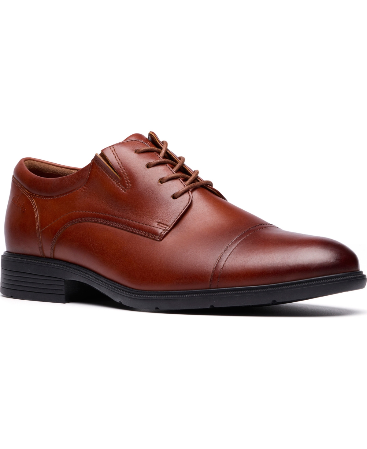 Click here for Clarks Mens Steadwell Cap Toe Dress Shoe - Dark ta... prices