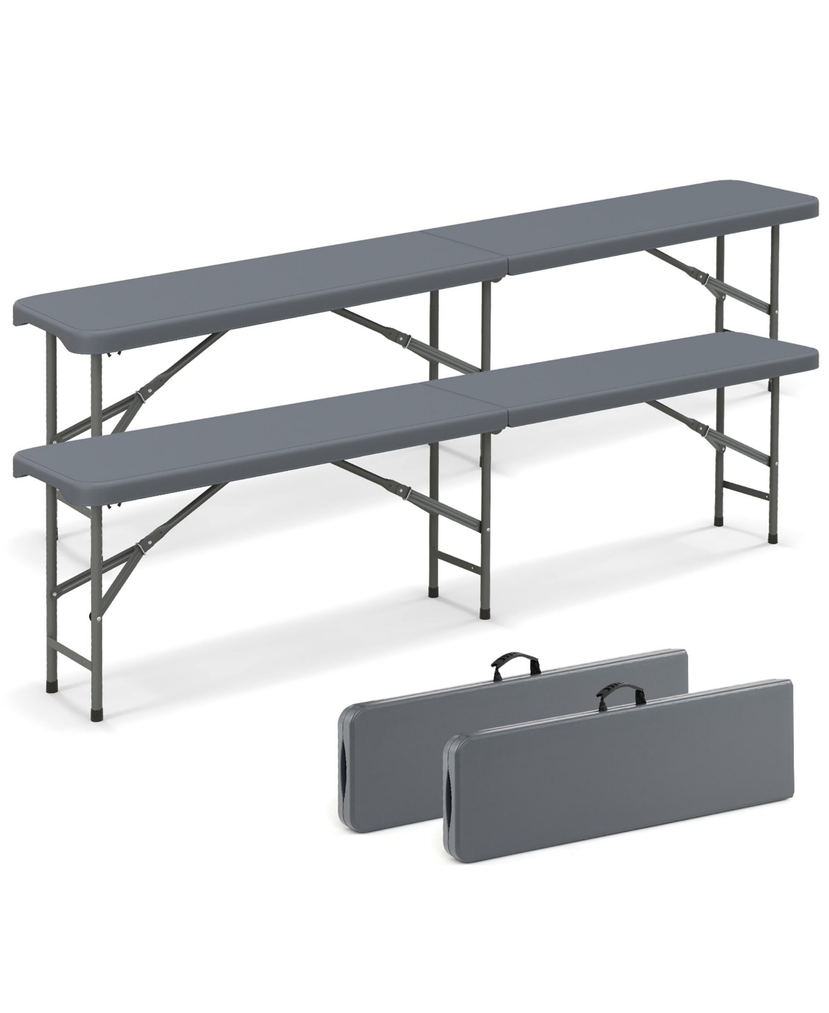 Click here for Gymax 2PCS 6 ft Plastic Folding Bench w/ 1320 Lbs... prices