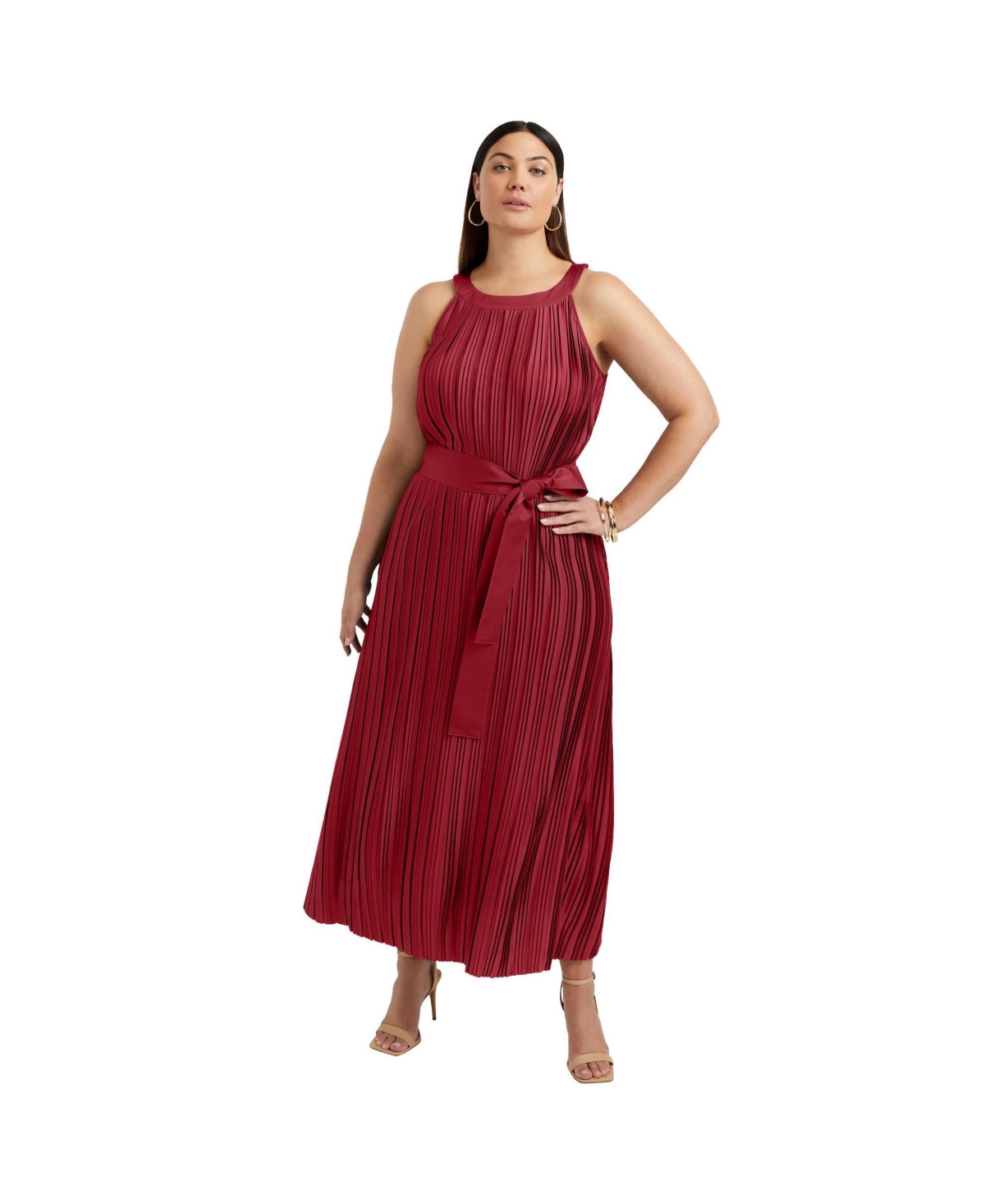 Click here for June + Vie Womens June + Vie Pleated Halter Maxi D... prices