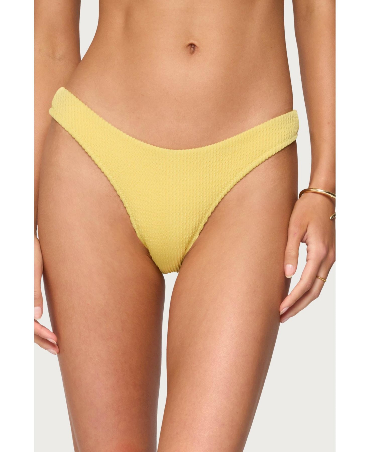 Click here for Edikted Womens Oasis Scrunch Bikini Bottom - Yello... prices