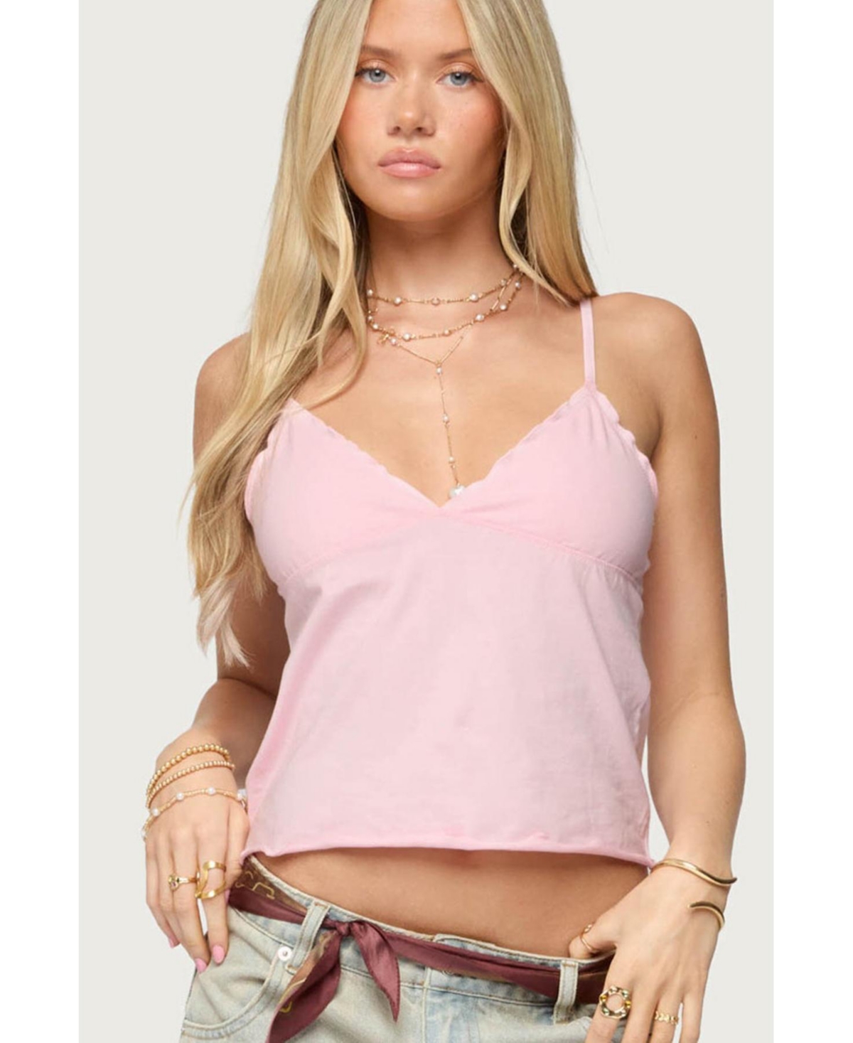Click here for Edikted Womens Glendon Babydoll Top - Light-pink prices