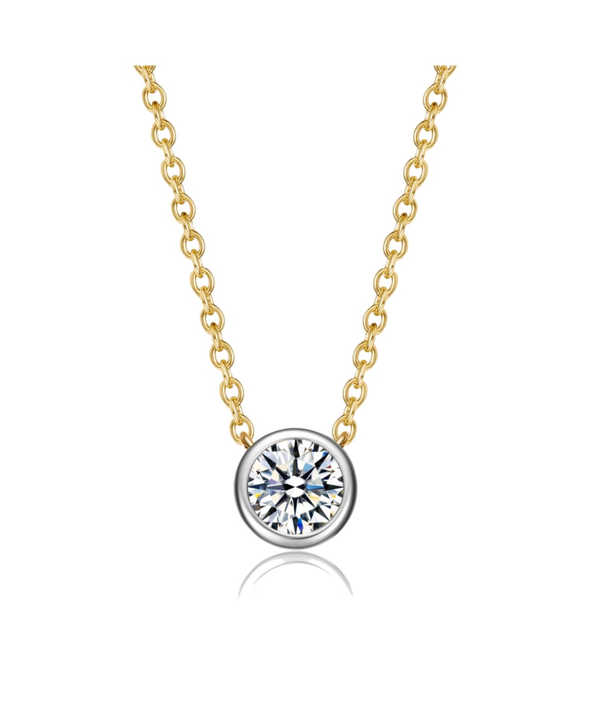 Click here for Rachel Glauber Two-Tone with Clear Bezel Set Cubic... prices