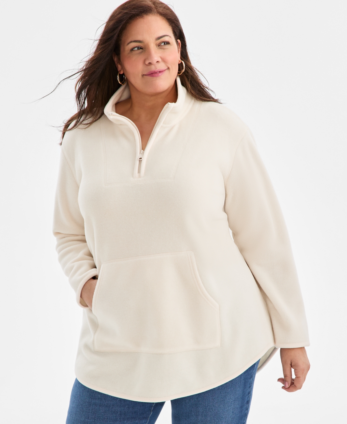 Click here for Style & Co Plus Size Quarter-Zip Long-Sleeve Sweat... prices