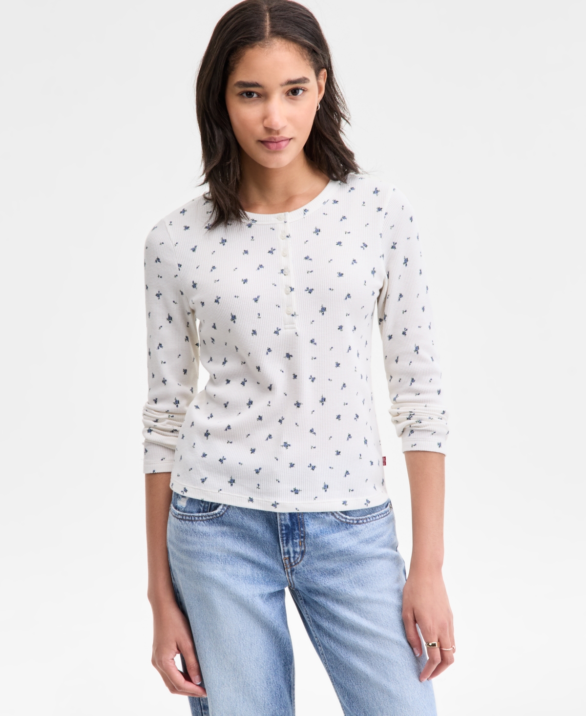 Click here for Levis Womens Dana Henley Long Sleeve Top - Curie D... prices