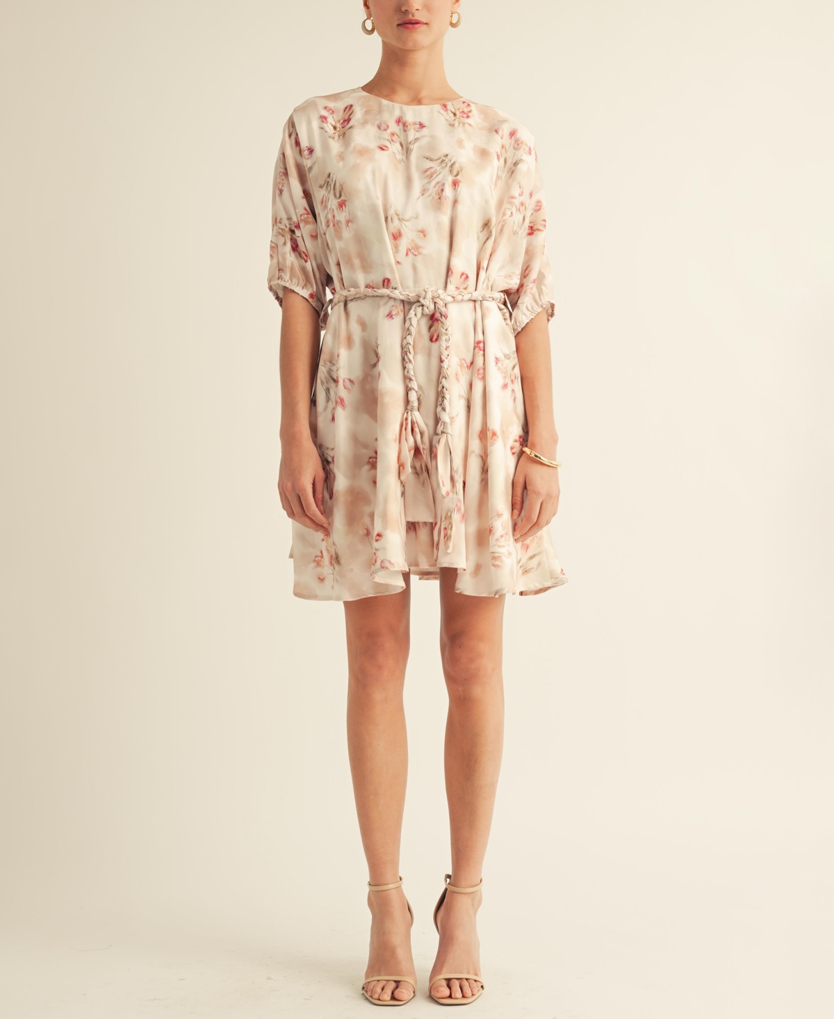 Click here for Arose Studio  Inc Womens Belted Floral Mini Dress... prices
