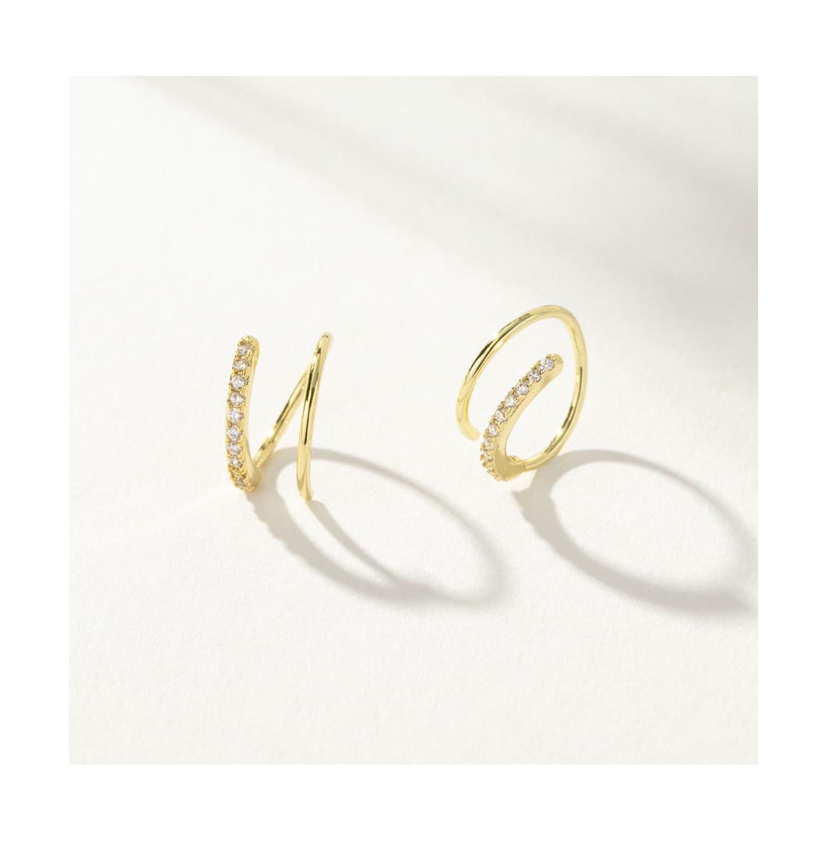 Click here for 14k Gold-Plated Seeing Double Earrings - Clear prices