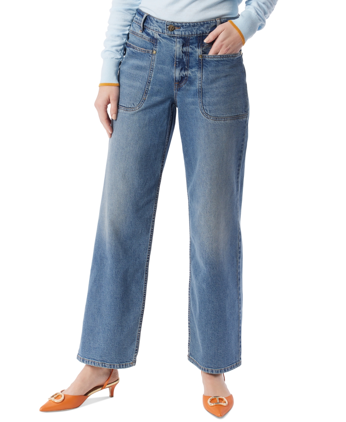 Click here for Dee Ocleppo Womens Astrid High-Rise Wide-Leg Jeans... prices