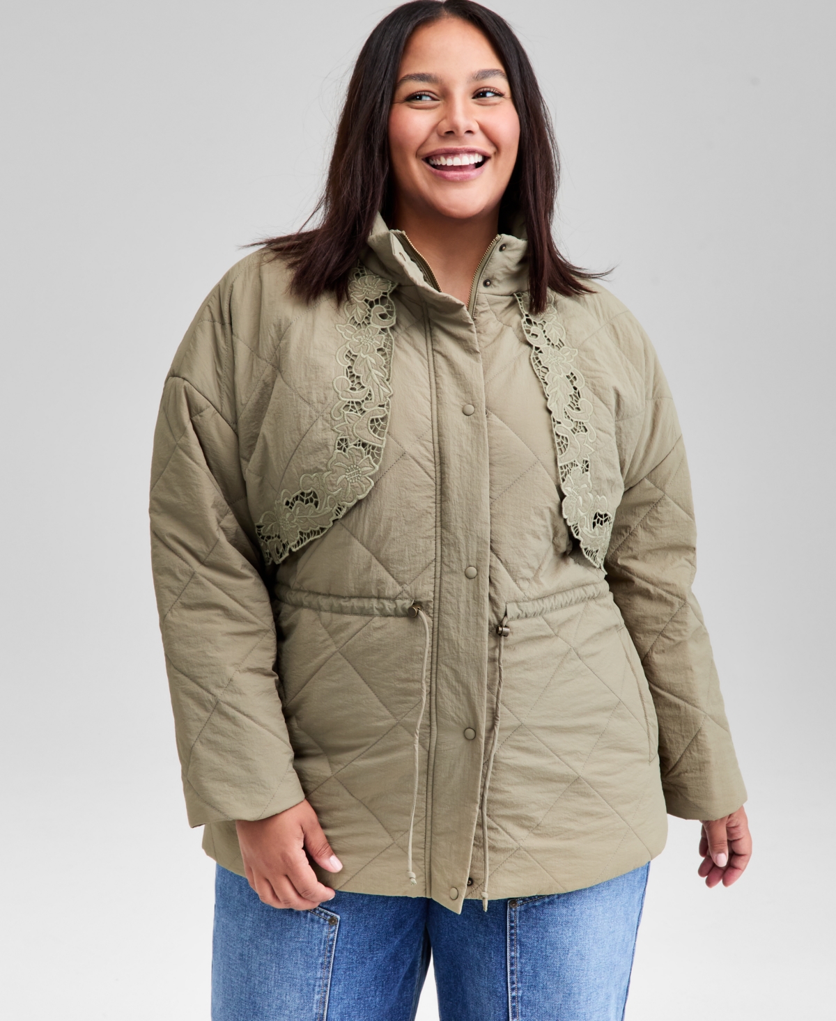 Click here for And Now This Trendy Plus Size Quilted Embroidered-... prices