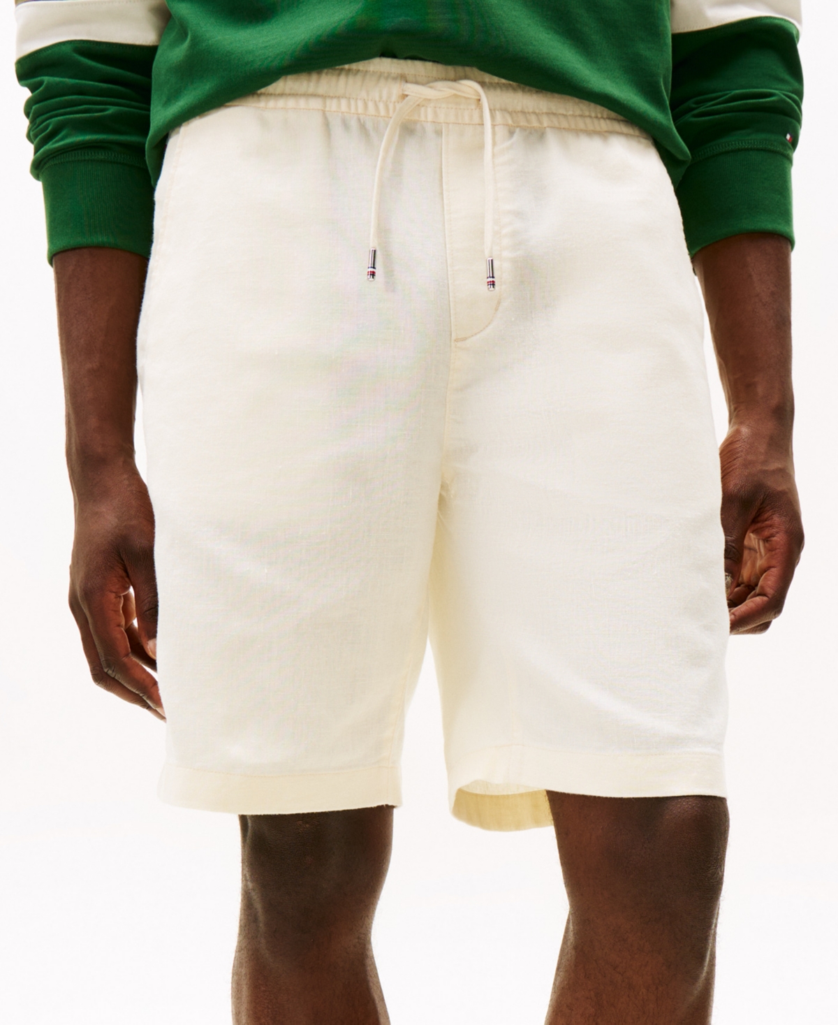 Tommy Hilfiger Mens 11.25 Relaxed-Fit Linen Shorts - Calico