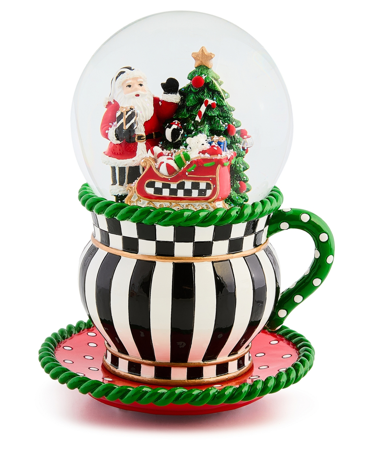 Click here for MacKenzie-Childs Courtly Check Teacup Snow Globe -... prices