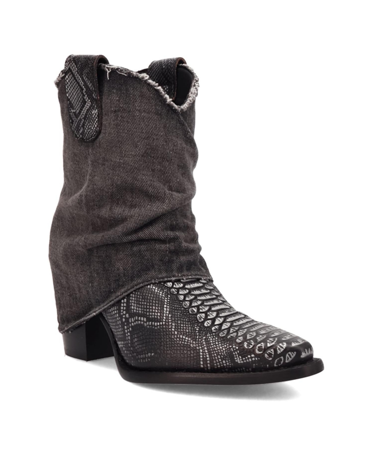 Click here for Dingo Womens Denim Dream Leather Bootie - Black prices