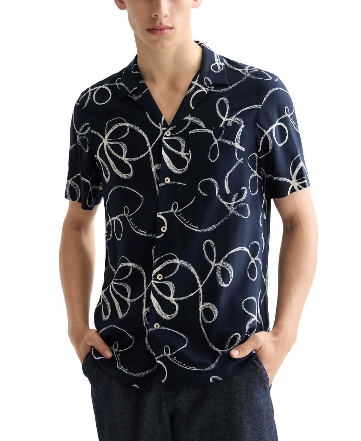 Click here for Scotch & Soda Mens Relaxed Fit Short Sleeve Printe... prices