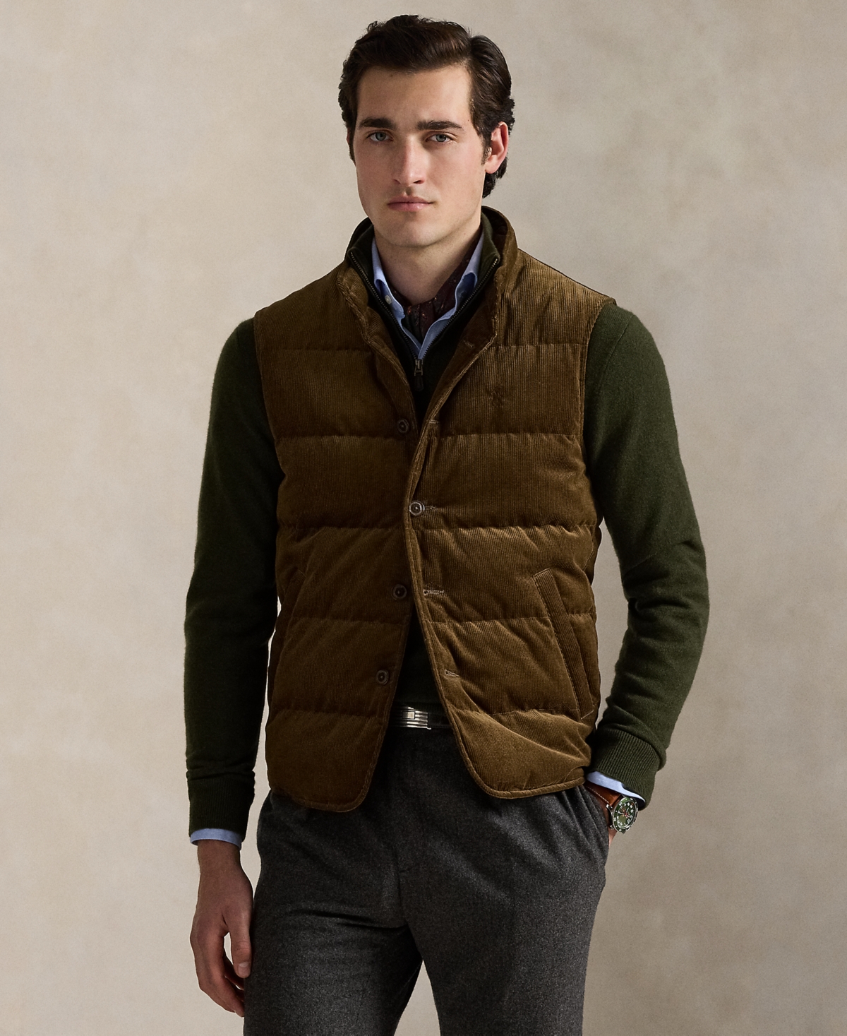 Click here for Polo Ralph Lauren Mens Quilted Corduroy Vest - Pal... prices