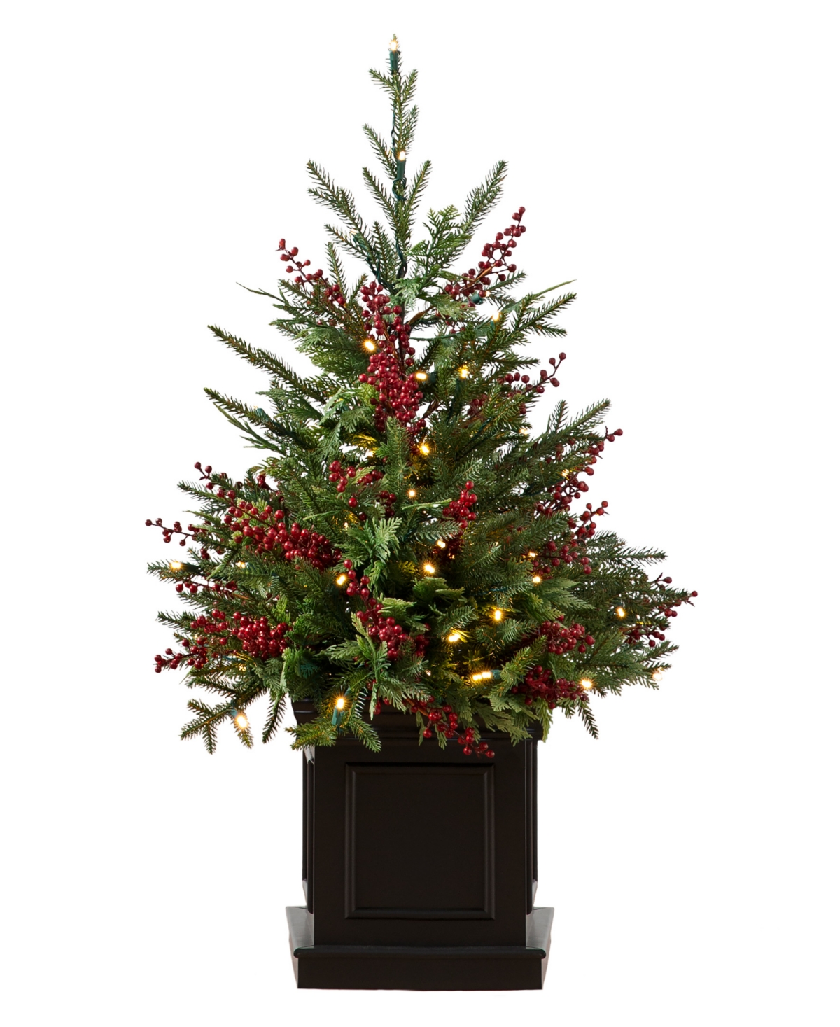 Click here for Balsam Hill 4 ft Outdoor Berry Pre-Lit Potted Tree... prices