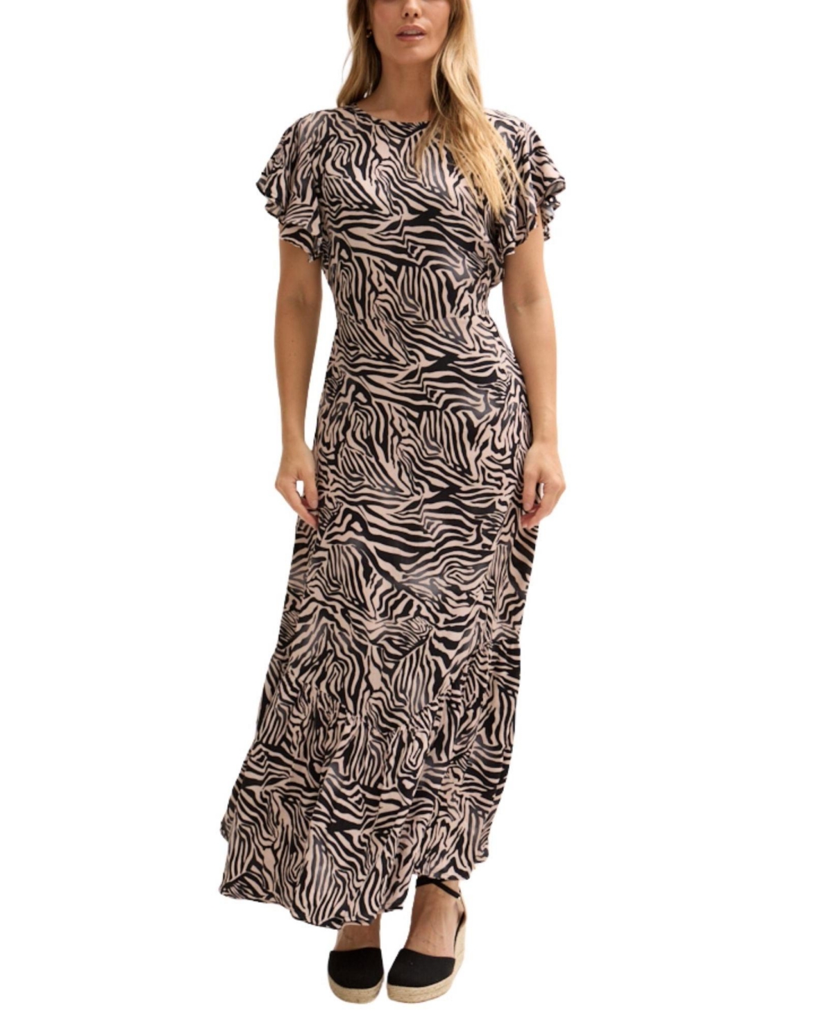 Click here for Lily and Lionel London Womens Zelda Tiered Zebra P... prices
