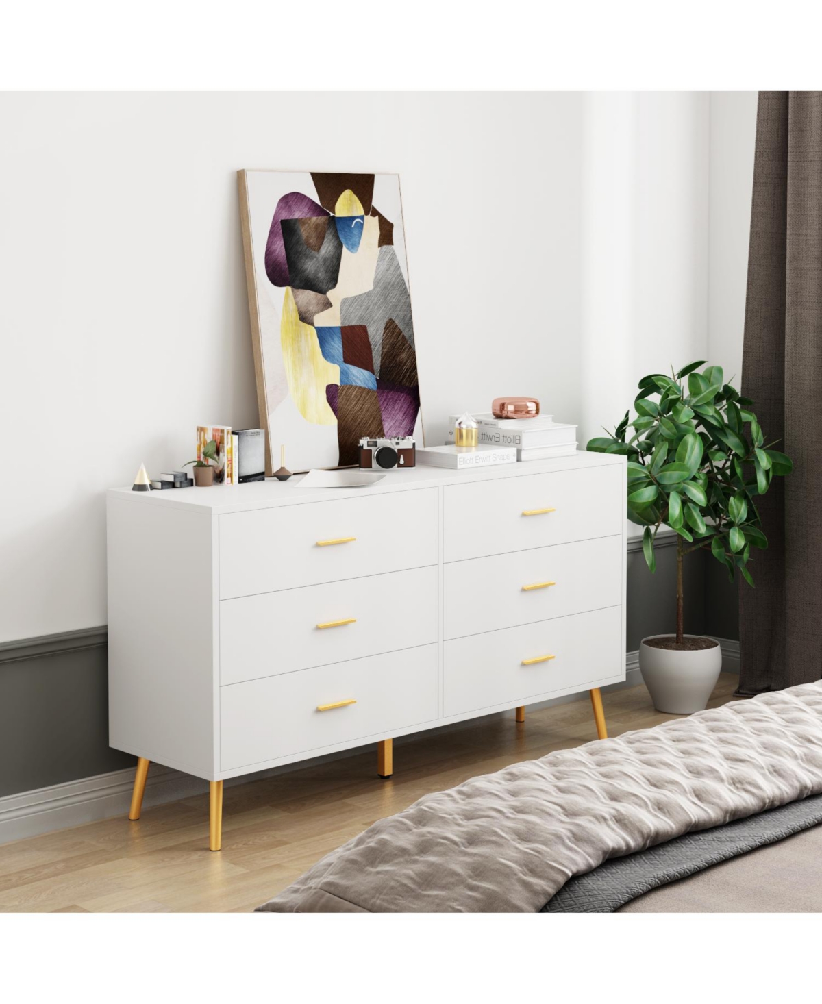 Click here for Homsee Black Wood Dresser Chest of Drawer With 6 D... prices