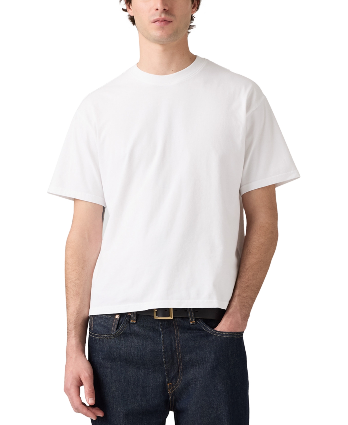 Click here for Levis Mens Relaxed Fit Cropped Boxy Short Sleeve C... prices